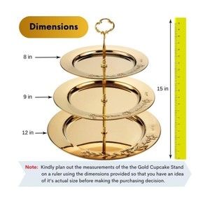 fivestardeco | Kitchen | 3 Tier Gold Ceramic Cupcake Stand Elegant ...